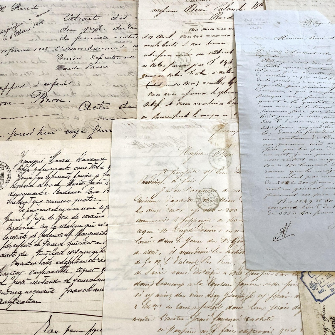Antique French Handwritten Papers, 1880s to Early 1900s, Authentic ...