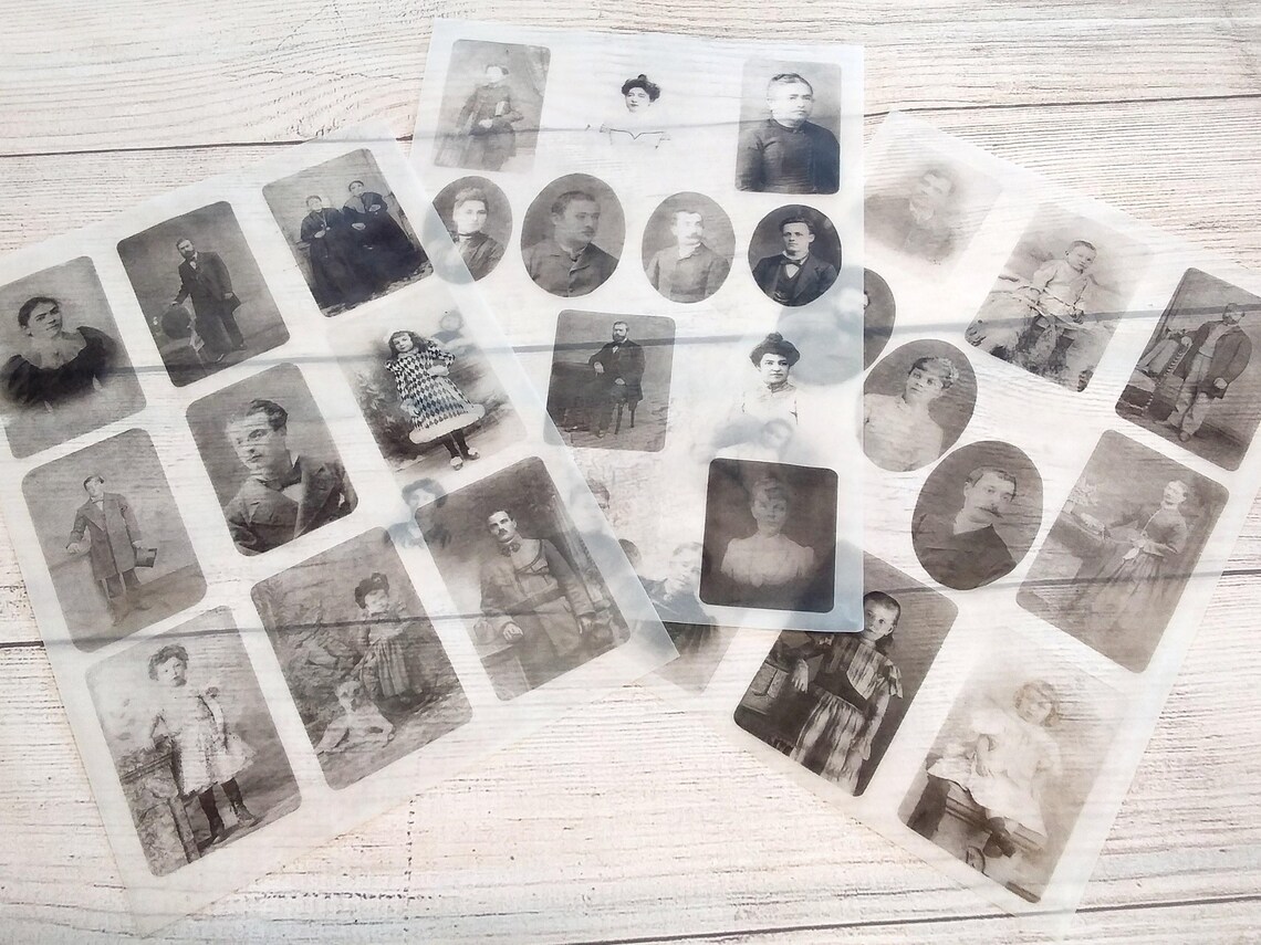 Translucent Vintage Portraits on Vellum Paper– Perfect for Layering ...