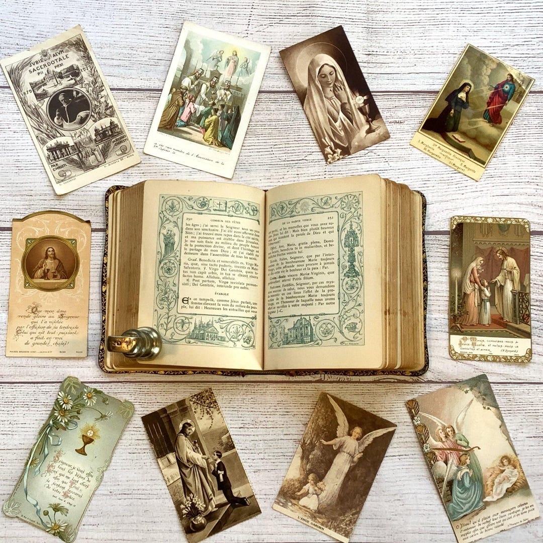 1896 Old French Missel, Vintage Parishioner's Prayer Book With 10 ...