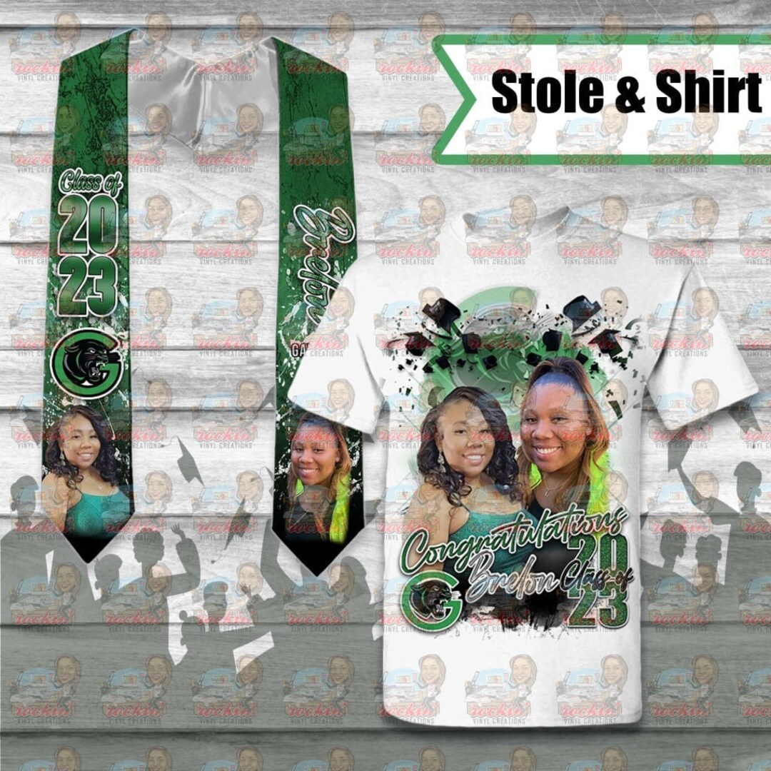 Grad Cap Shirt and Stole Bundle | Rockin' Vinyl Creations - Etsy