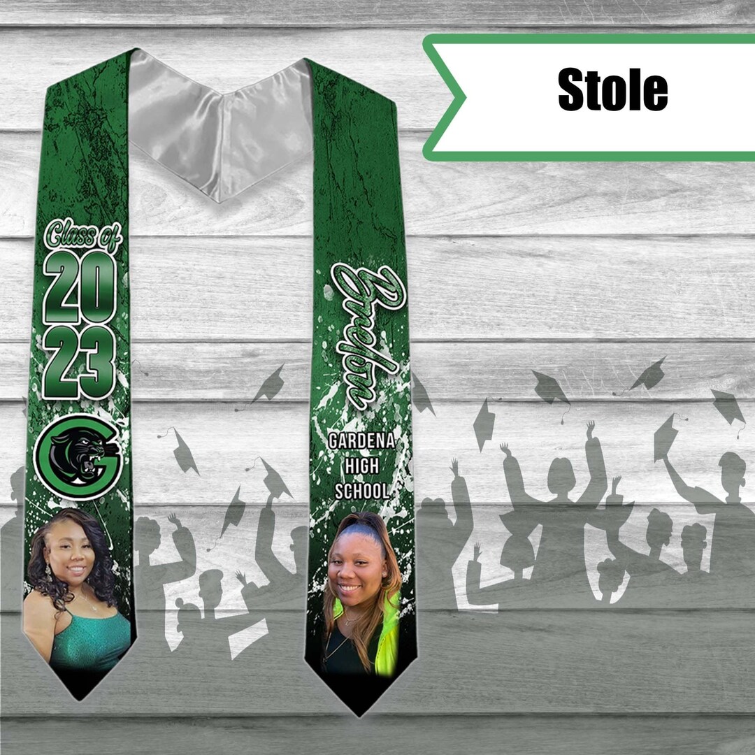 Grad Cap Stole | Rockin' Vinyl Creations | Custom Graduation Stole - Etsy