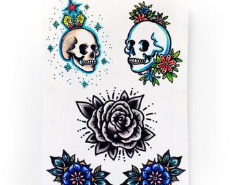 Graphic Blue Rabbit tattoo Bunny Tattoo Flash Boho Tattoo | Etsy