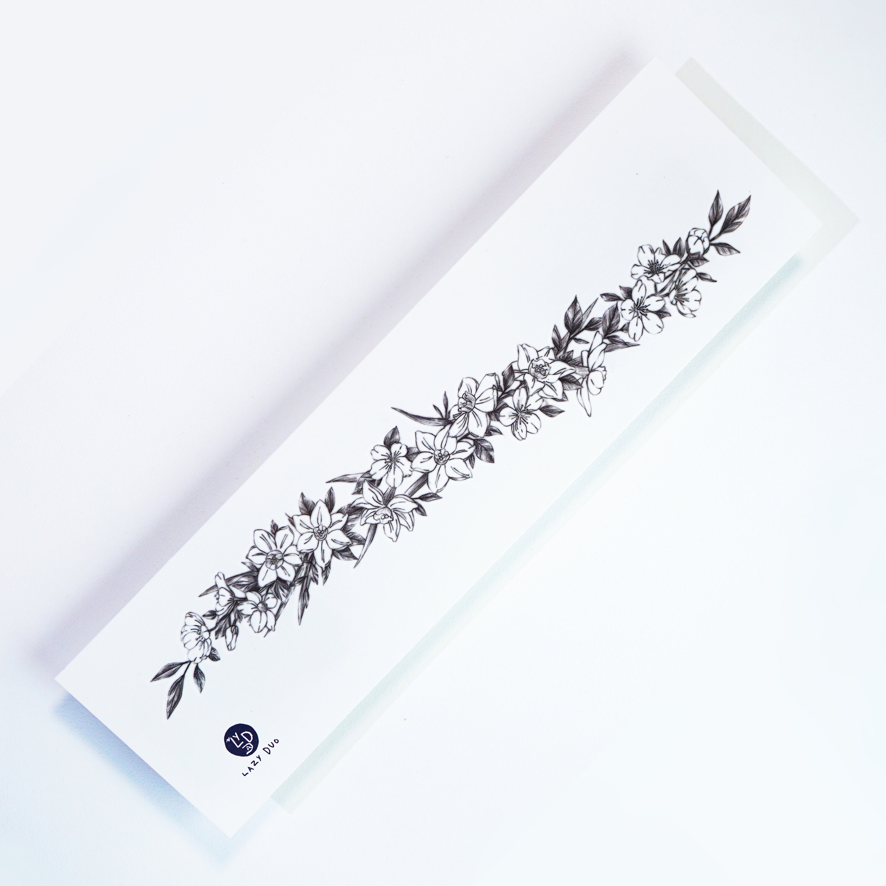 Delicate Narcissus Flower Arm Band Minimal Floral Tattoo - Etsy Hong Kong