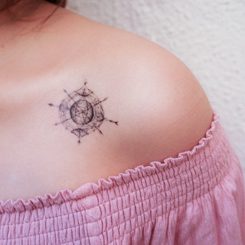 Compass Tattoo Moon Tattoo Symbol Tattoos Galaxy Tattoo Small Tattoo ...