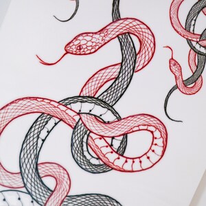 Dual Black and Red Snakes, Temporary Tattoo Sticker, Snake Symbol ...