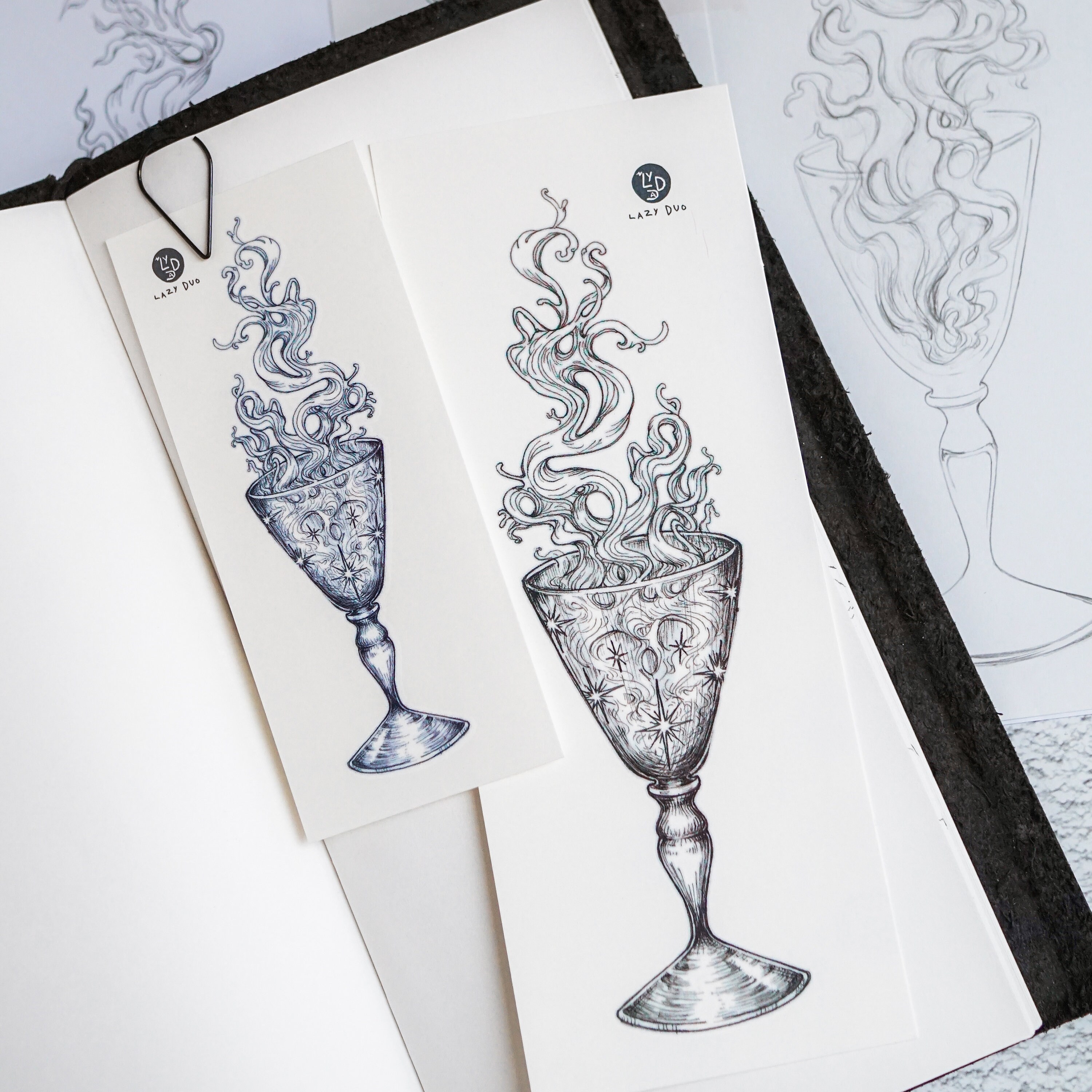 Smoke in the Glass Temporary Tattoo Sticker Illustrative - Etsy Hong Kong