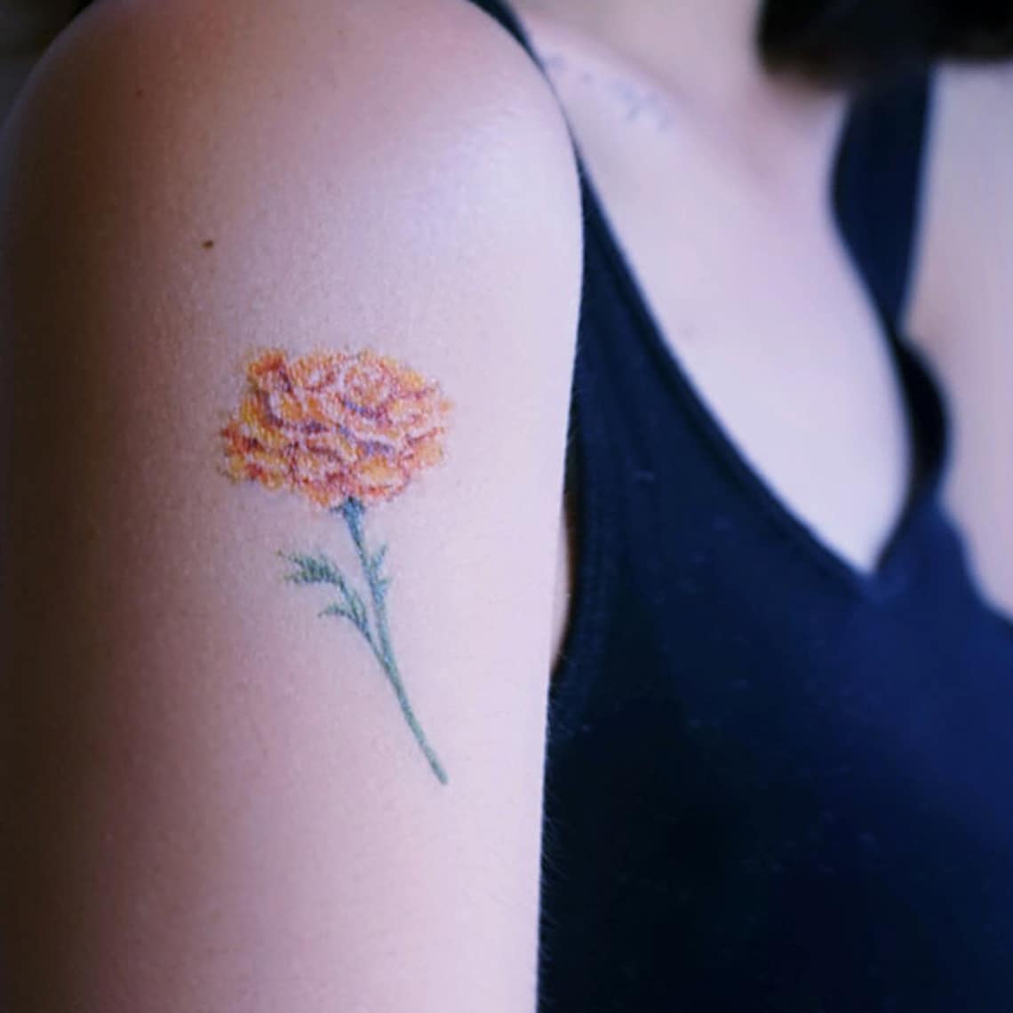 Realistic Flower Tattoos Delicate Watercolor Flower Tattoos - Etsy Hong ...
