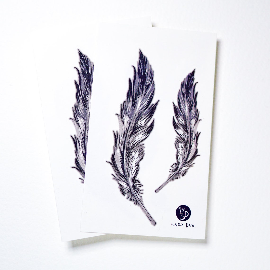 Feather Wing Ear Temporary Tattoo Sticker Artistic Realistic | Etsy