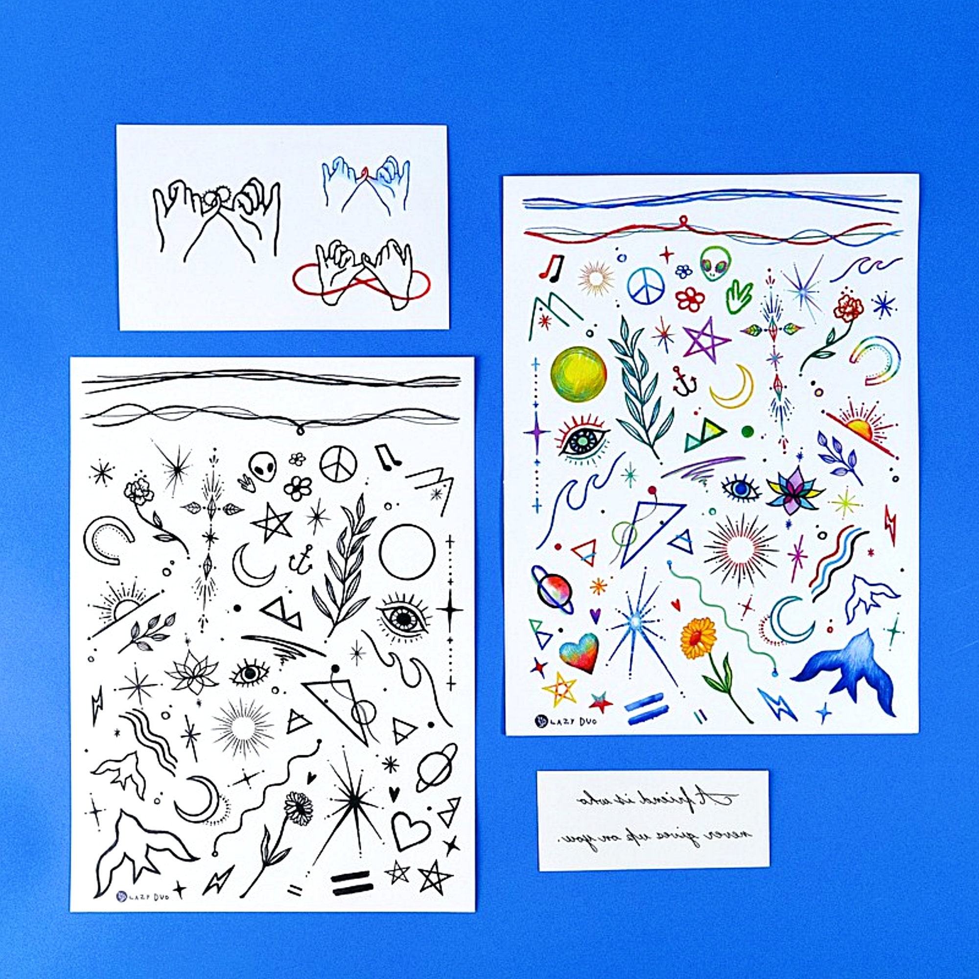 Selecciones de fiesta! Little Doodle Party Colorido Tatuaje Temporal ...