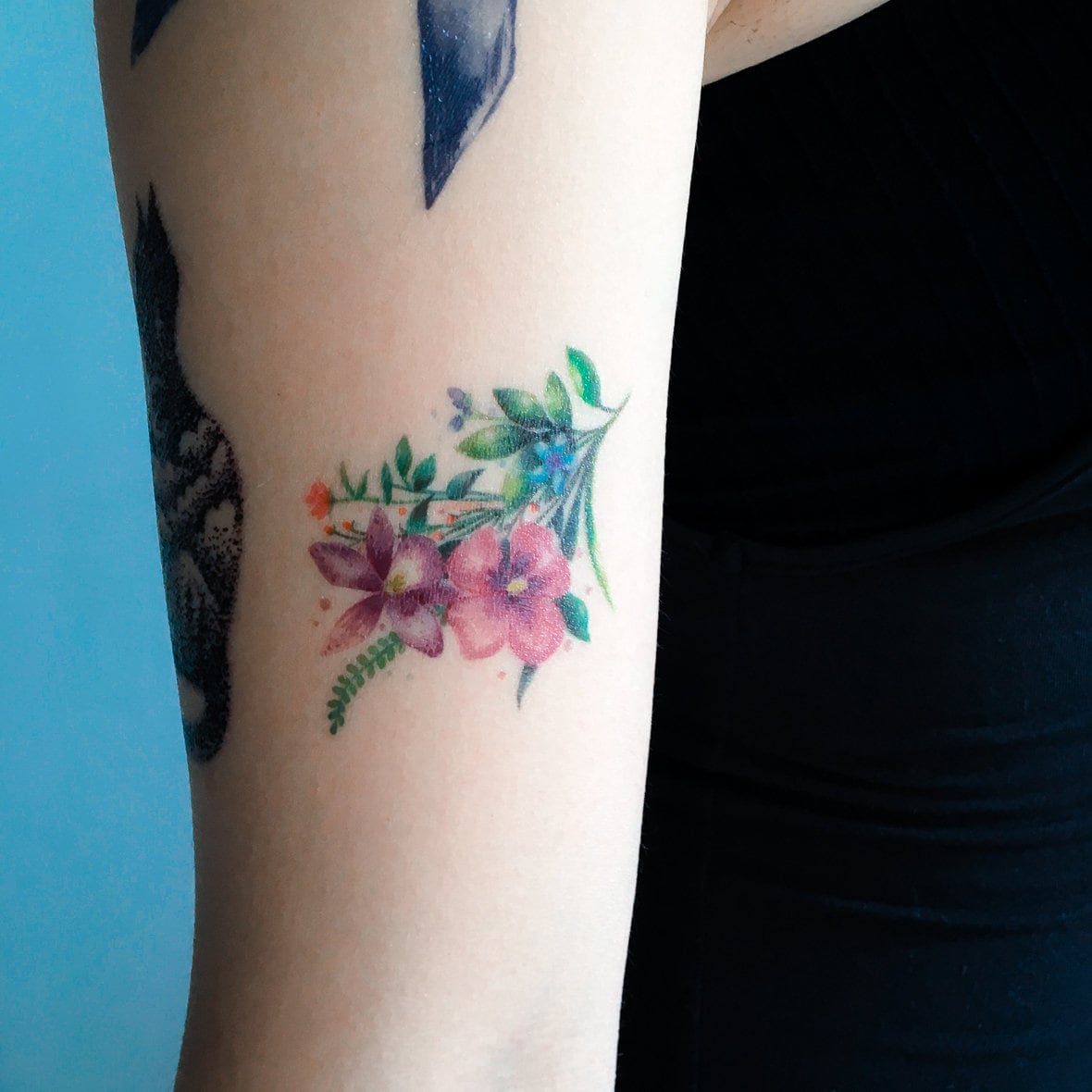Large Temporary Tattoo Floral Temporary Tattoo Watercolor - Etsy Hong Kong