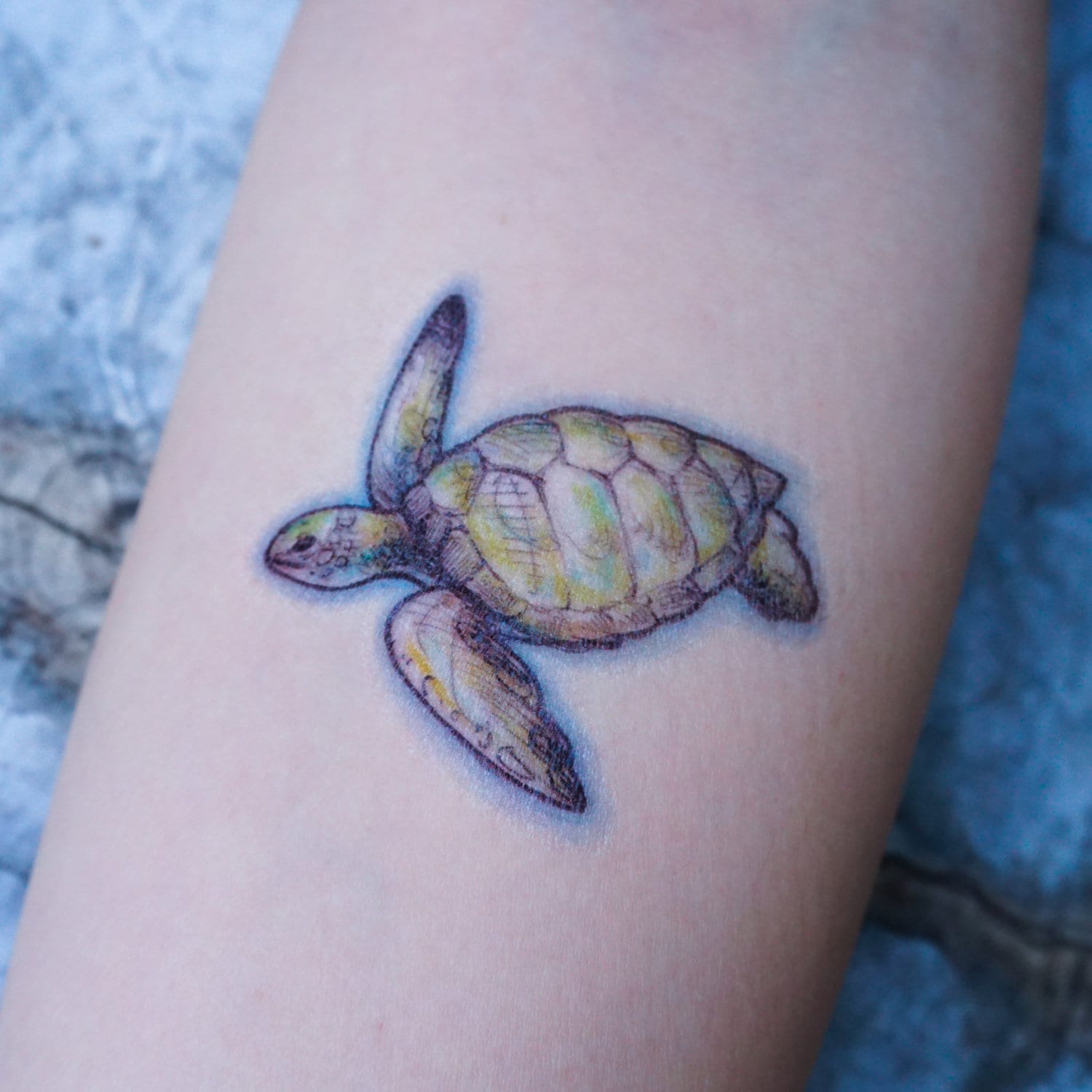 Sea Turtle Watercolor Tattoo Sticker Animal Tattoo Ocean | Etsy