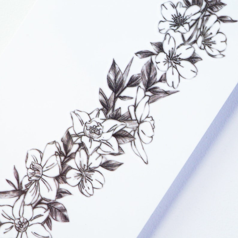 Delicate Narcissus Flower Arm Band Minimal Floral Tattoo - Etsy Hong Kong