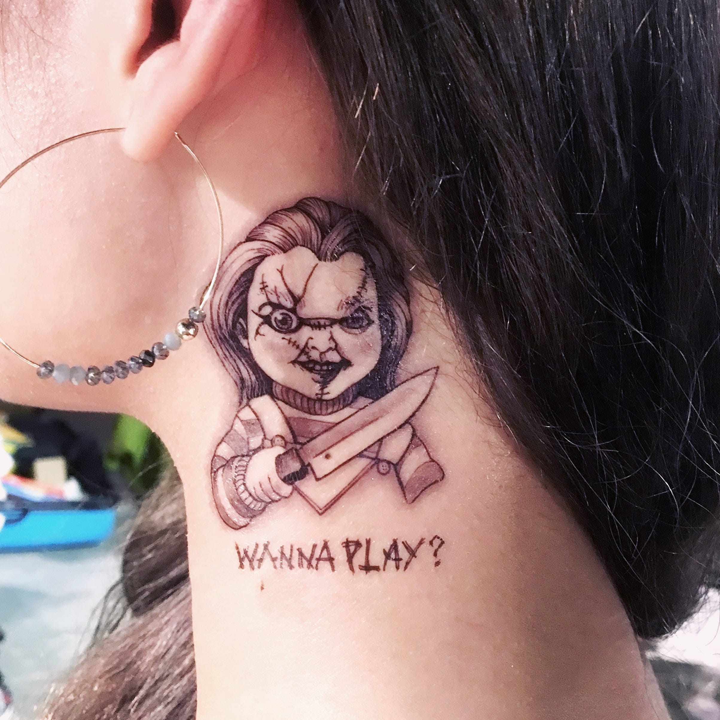 Chucky Face Tatovering
