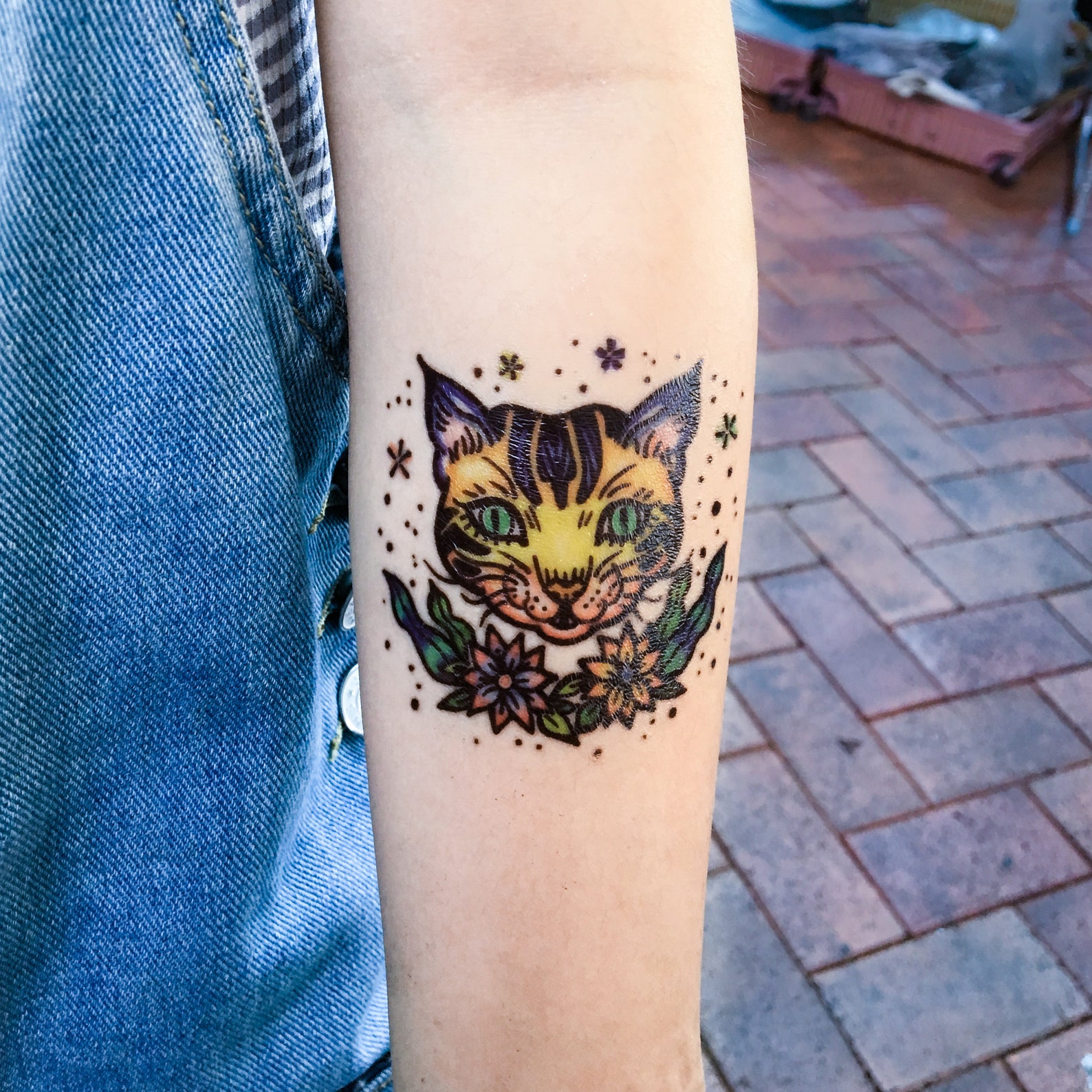 Old School Tattoo Old School Cat Tattoo Pop Color Tattoos - Etsy