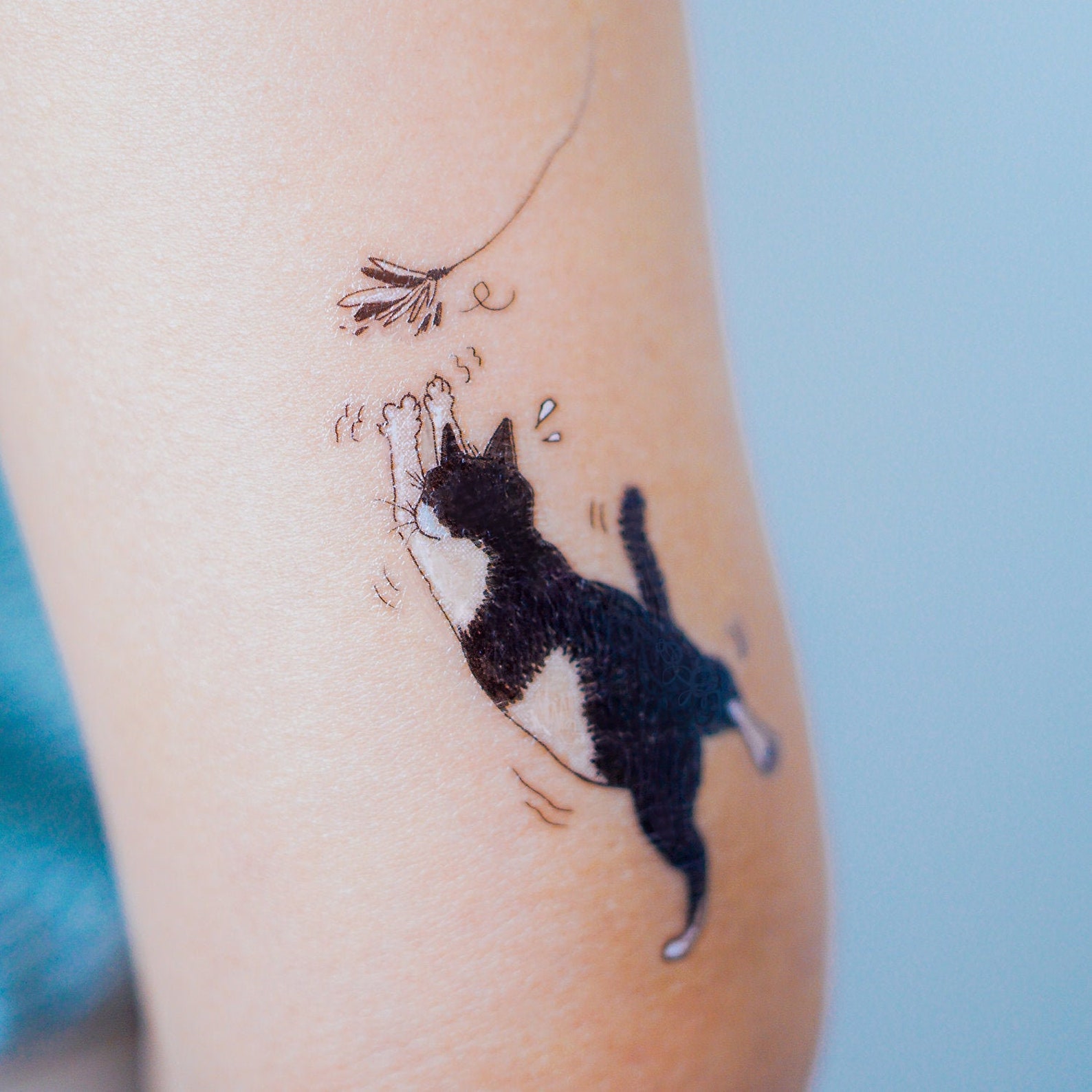 Cute Kitten Pet Tattoo, Fun Cat Tattoo, Cartoon Cat Tattoo, BFF ...