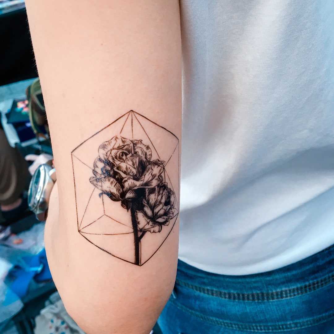 Rose Tattoo Stickers Flower Temporary Tattoos Flower Tattoos - Etsy