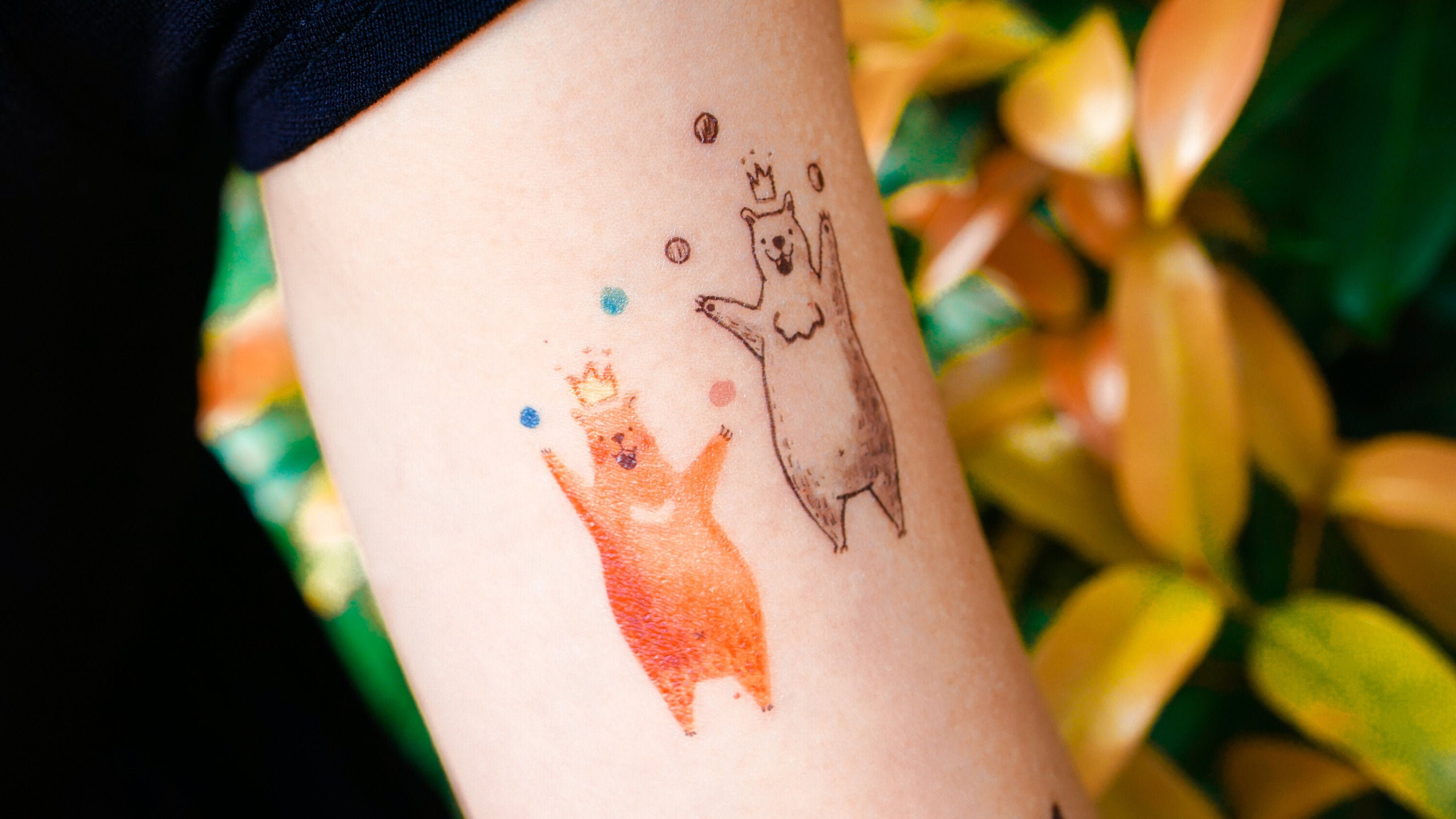 Animal Doodle Temporary tattoo Stickers Cute Fox tattoo Cow | Etsy