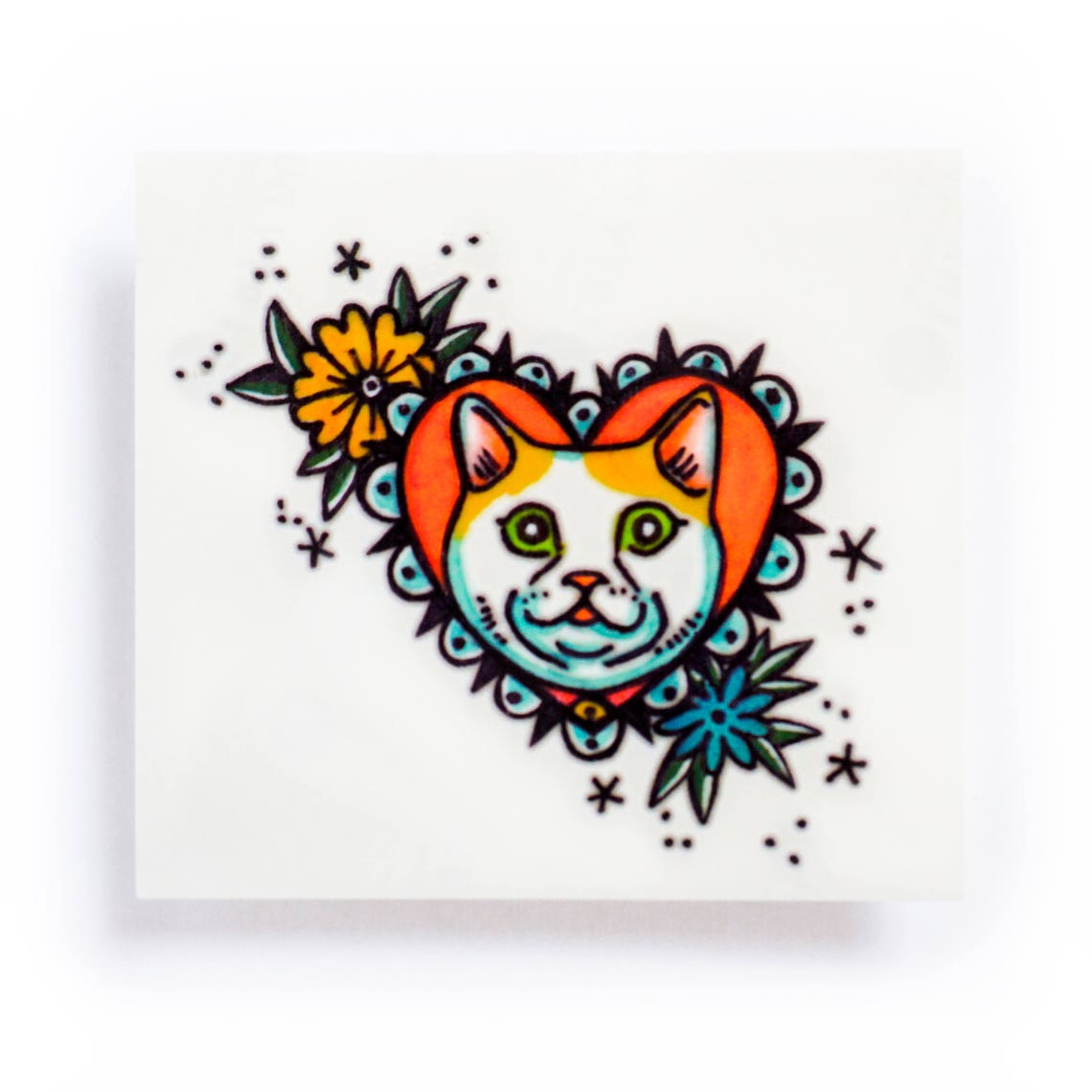 Old School Tattoo Old School Cat Tattoo Pop Color Tattoos - Etsy Hong Kong