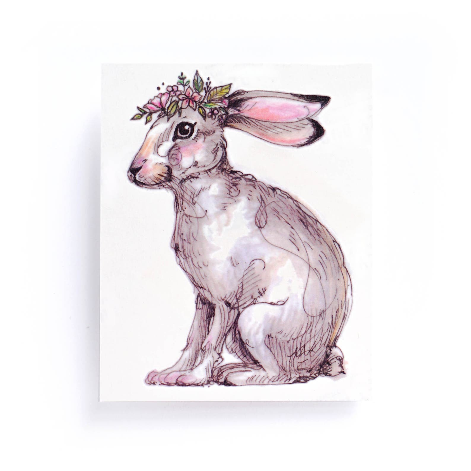 Watercolor Rabbit Tattoo Watercolor Bunny Tattoo Long Lasting - Etsy