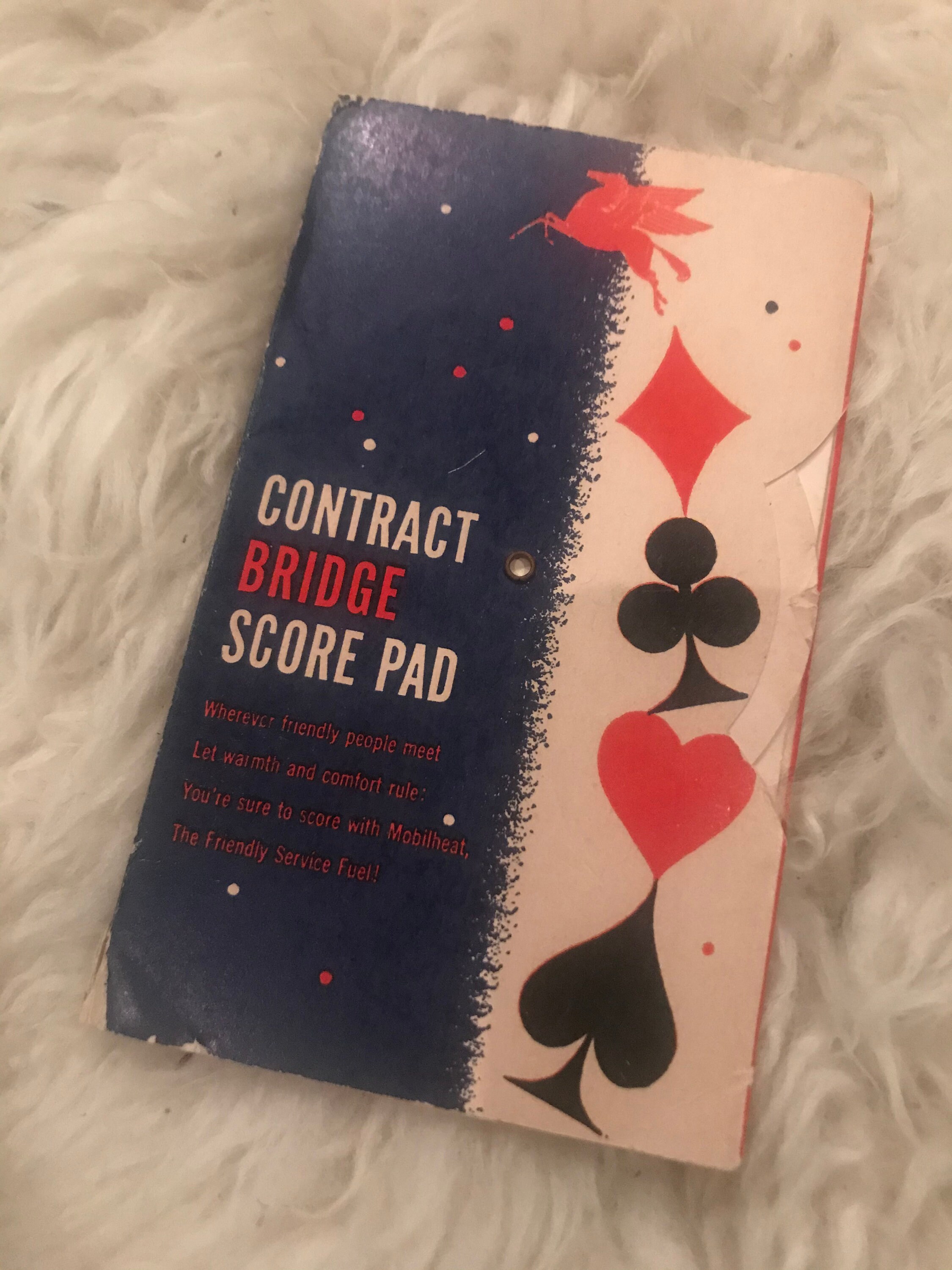 Contract Bridge Score Pad Compliments of Mobil Heat | Etsy