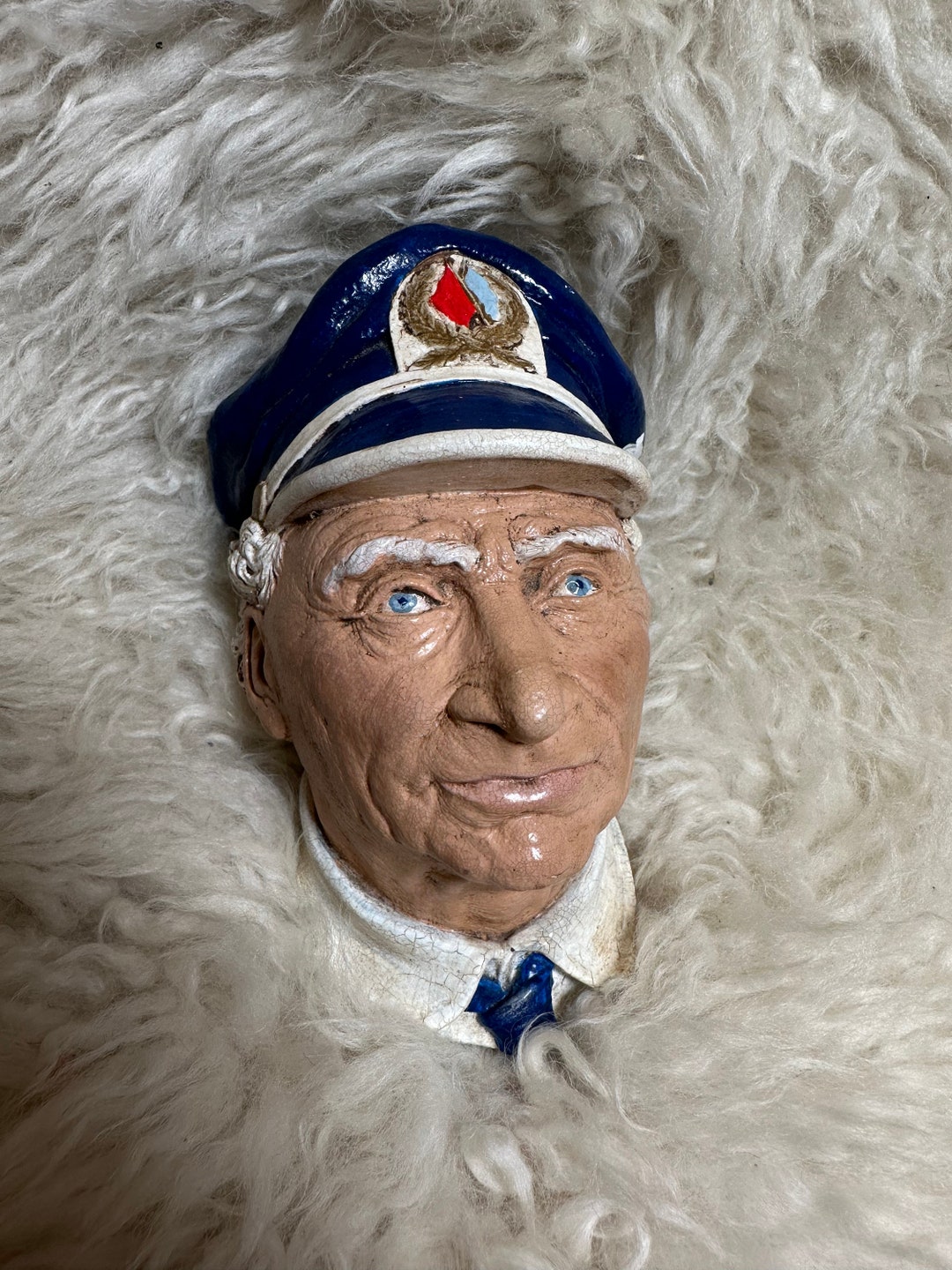 Vintage Chalkware Sea Captain Head for Wall - Etsy