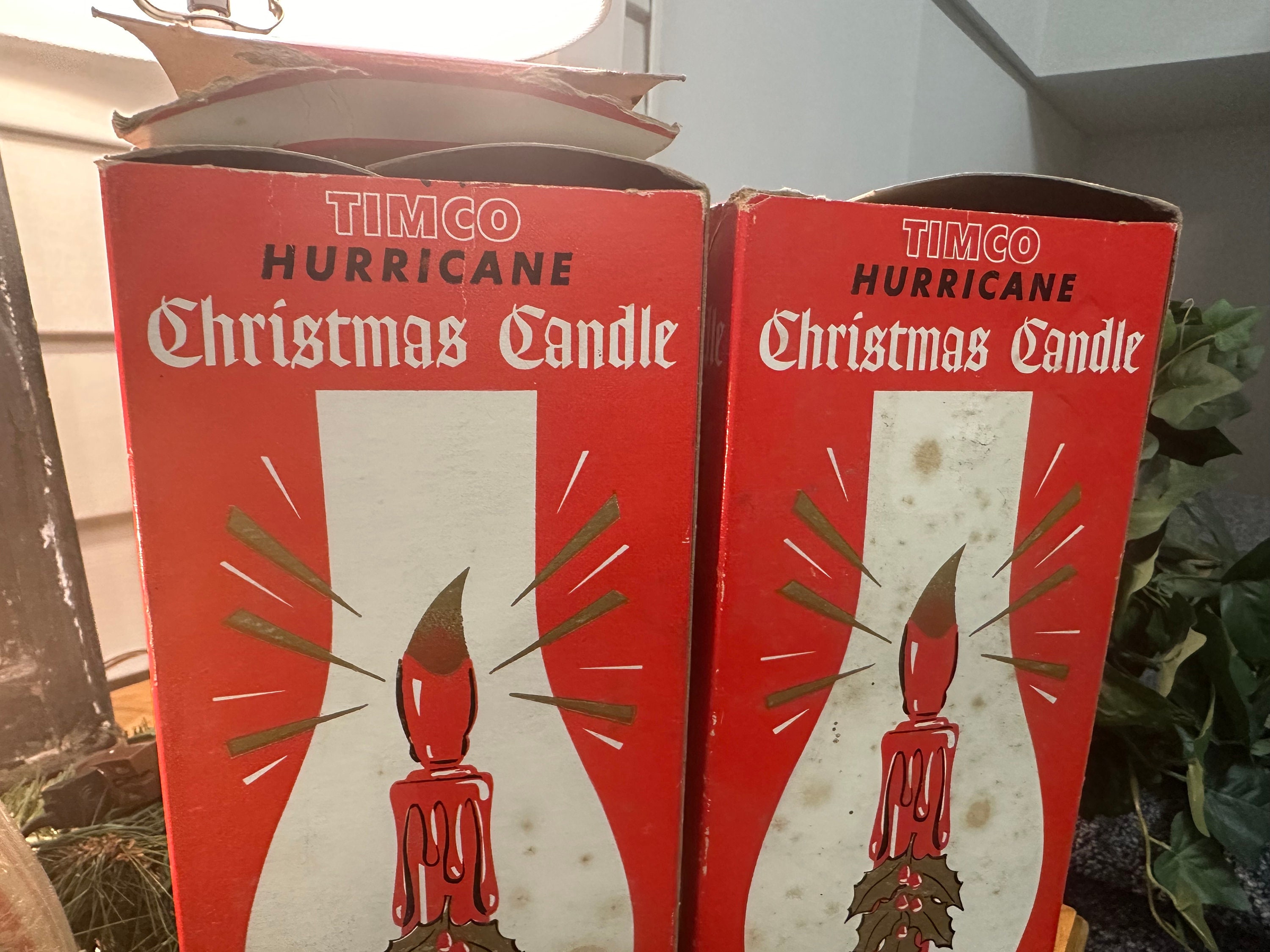 2 Vintage TIMCO Hurricane Electric Christmas Candles With Original ...