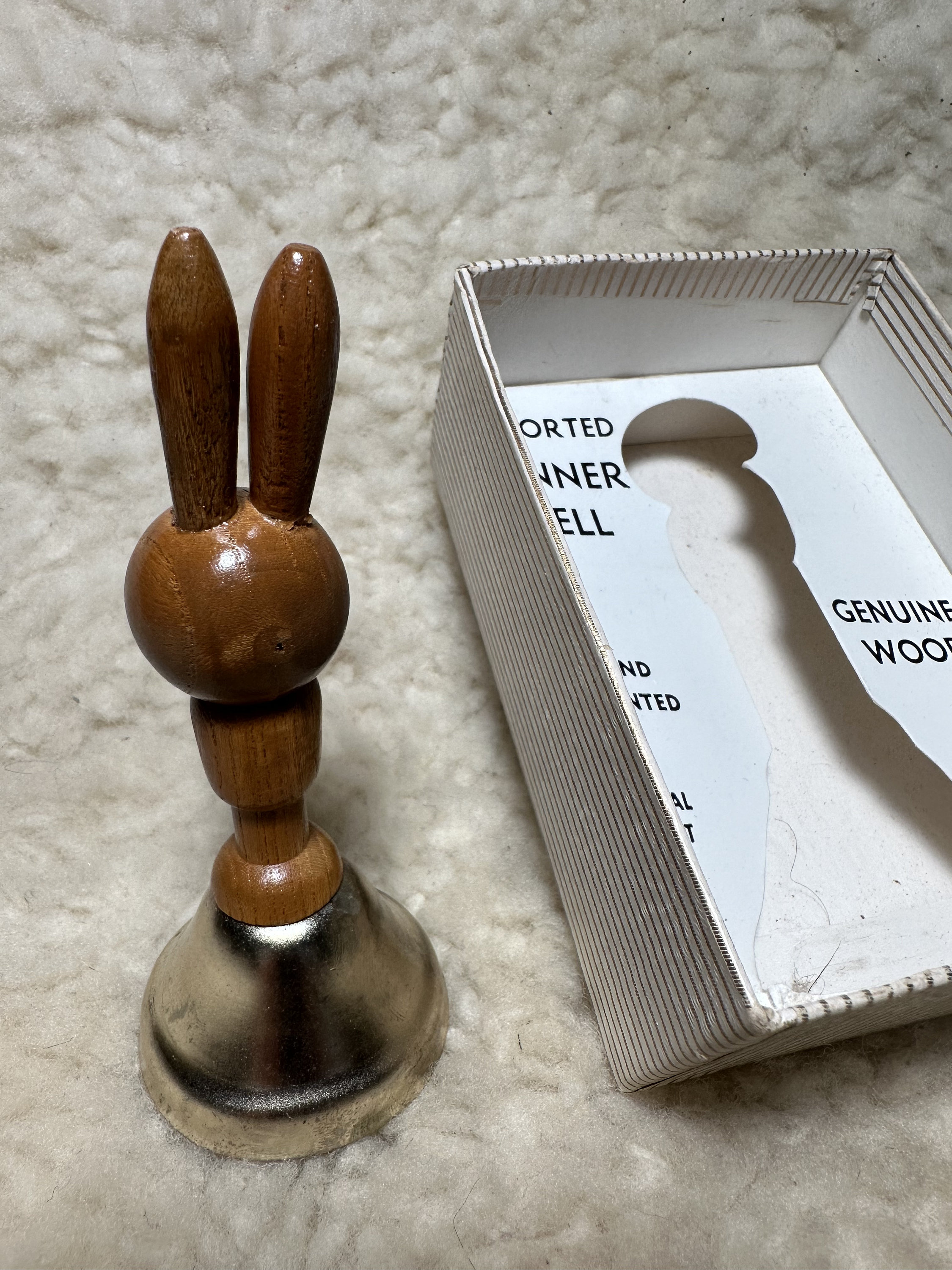 Vintage Small Wooden Rabbit Dinner Bell With Box - Etsy