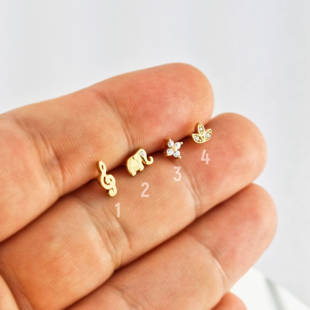 14 K Solid Gold Piercing. Solid Gold Tragus and Helix Piercings ...