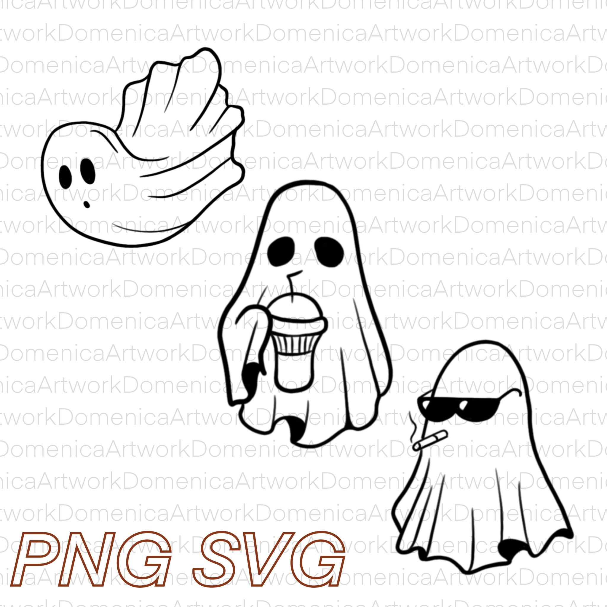Ghost Bundle Svg Png, Cute Ghost Clipart, Spooky Season Svg, Ghost ...