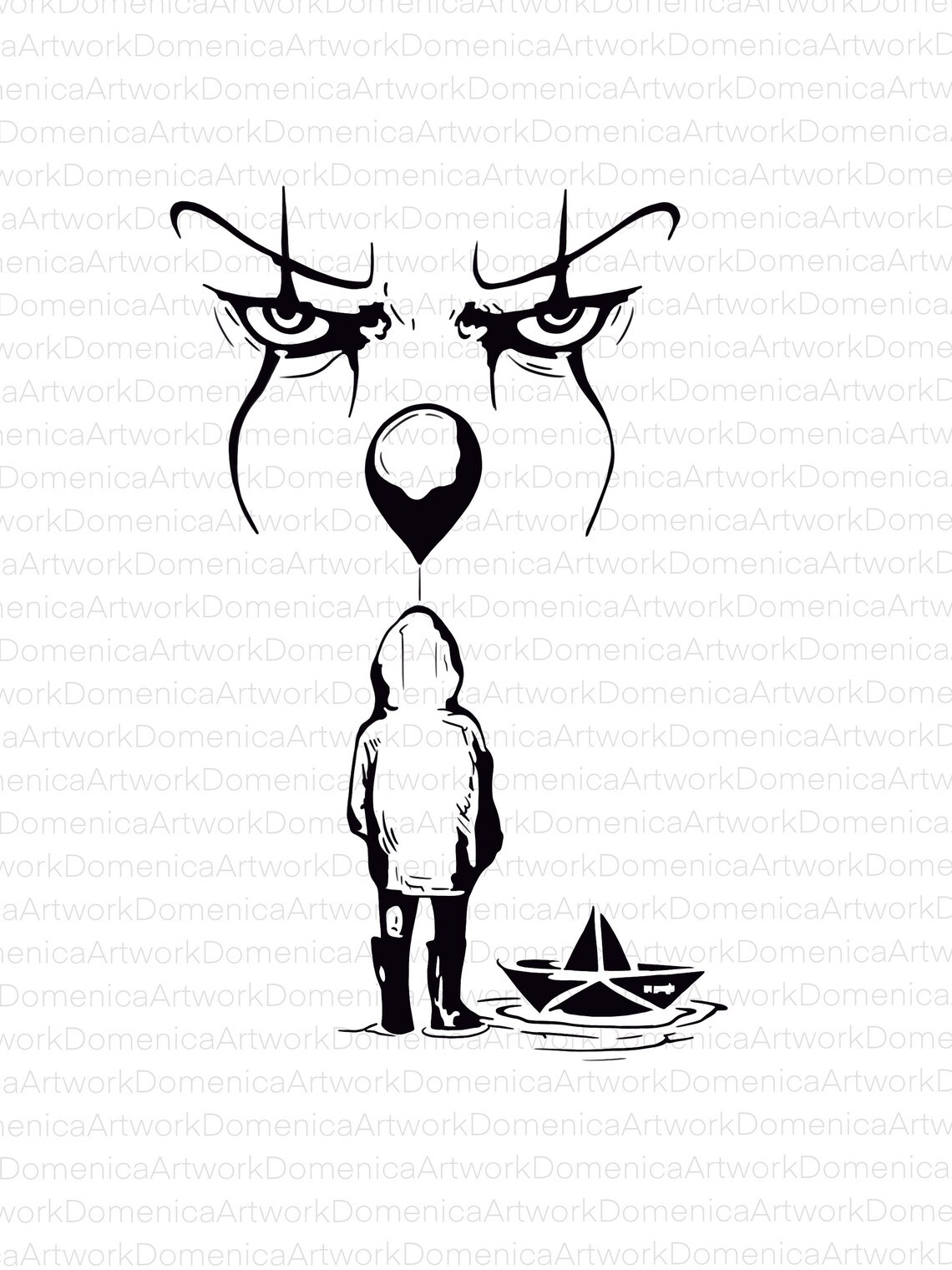 Pennywise Svg, Horror Character Svg, Halloween Svg, Pennywise Clipart ...
