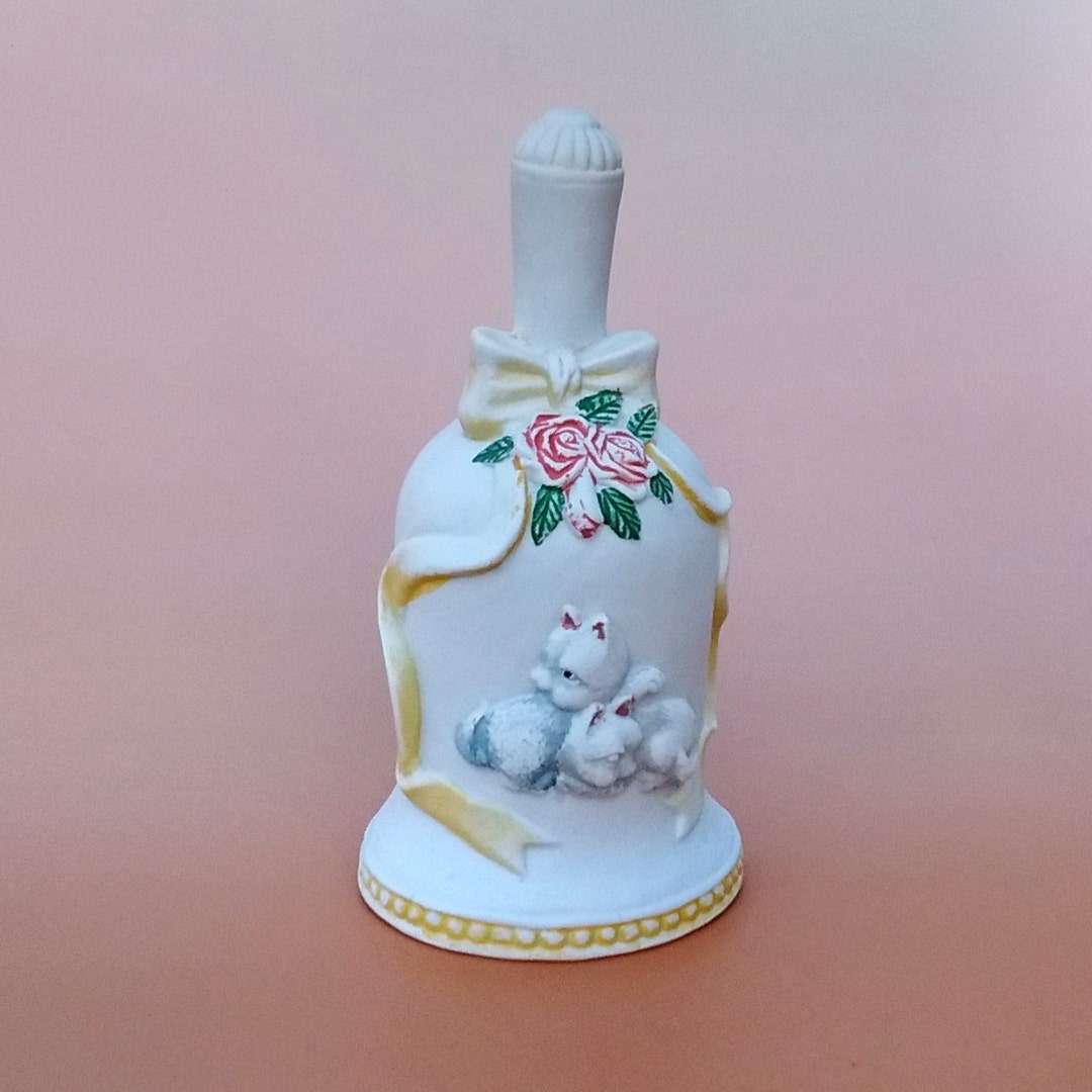 Vintage Ceramic Bell, Dinner Bell, Home Accessory, Unglazed Ceramic ...