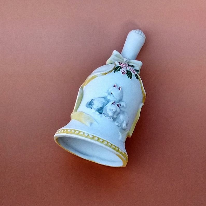Vintage Ceramic Bell, Dinner Bell, Home Accessory, Unglazed Ceramic ...
