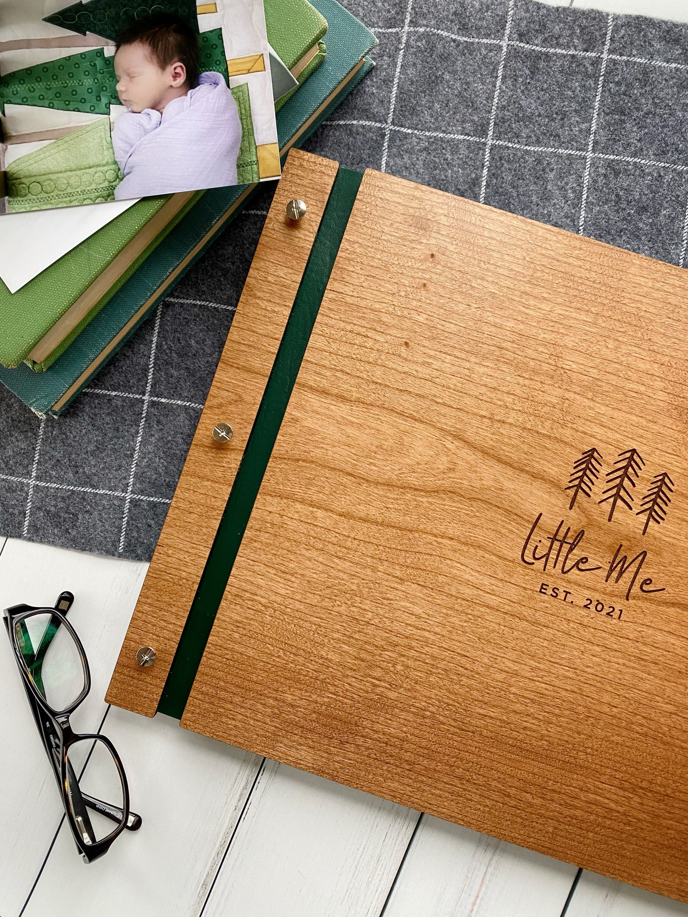 Wooden Baby Memory Book Our Little Explorer Woodland | Etsy