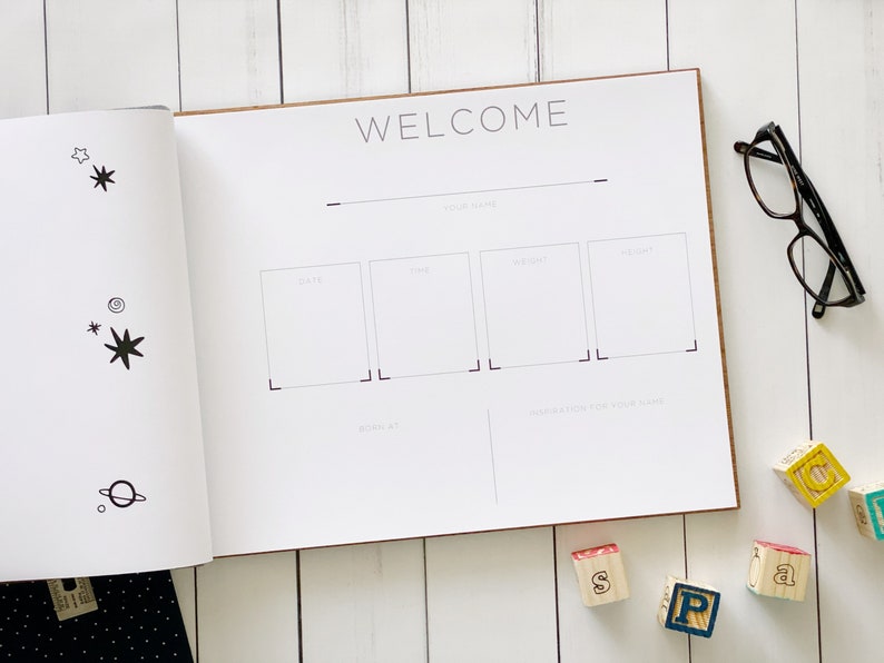 Wooden Baby Memory Book Our Little Astronaut Space Theme | Etsy