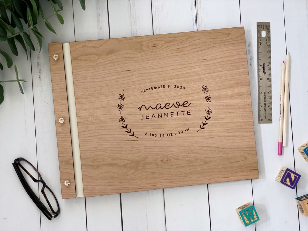 Personalized Baby Memory Book | Our Little Darling | Engraved Floral ...