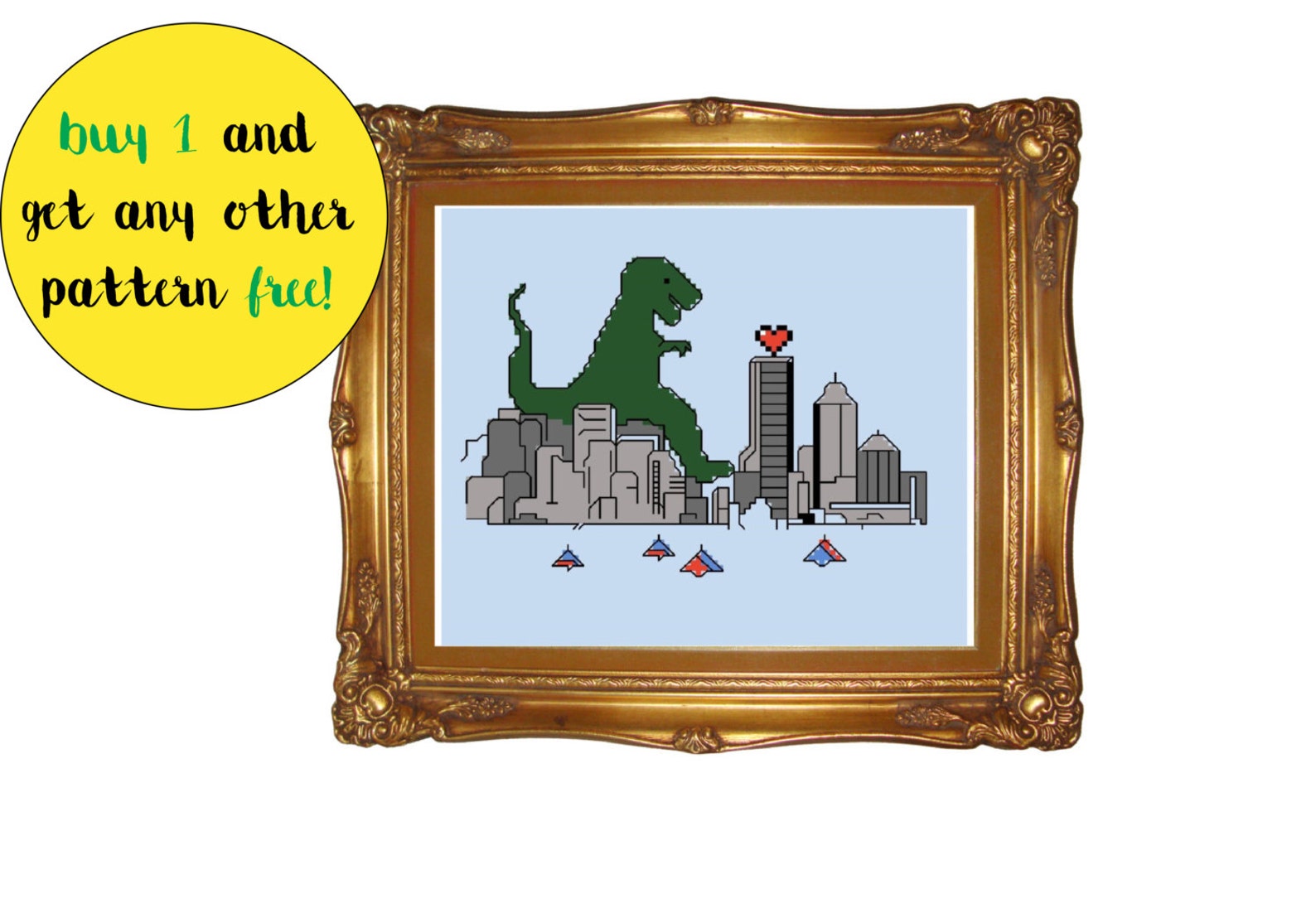 INSTANT DOWNLOAD Stitch Godzilla Tea Rex PDF Cross Stitch - Etsy UK