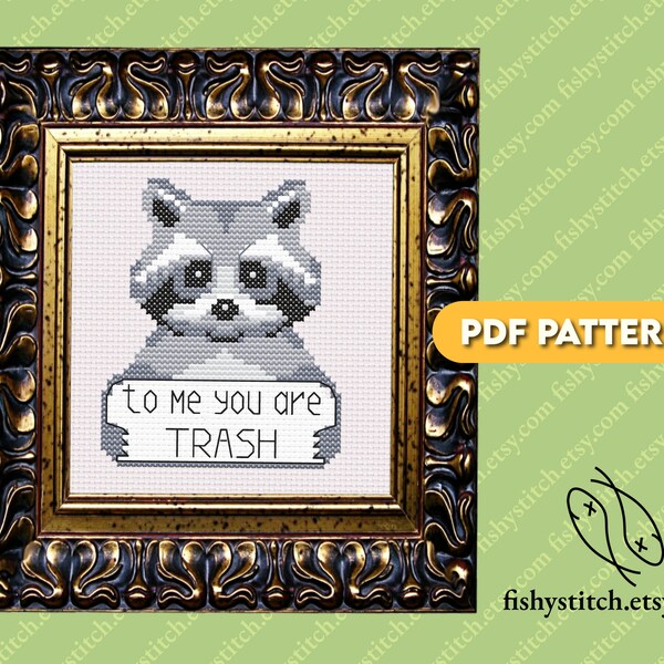 Raccoon Cross Stitch - Etsy