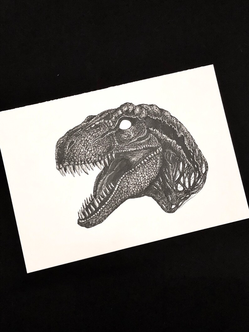 Original Raptor Illustration // Dinosaur Ink Drawing - Etsy
