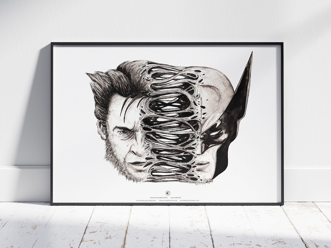 Wolverine Split Art Print - Etsy