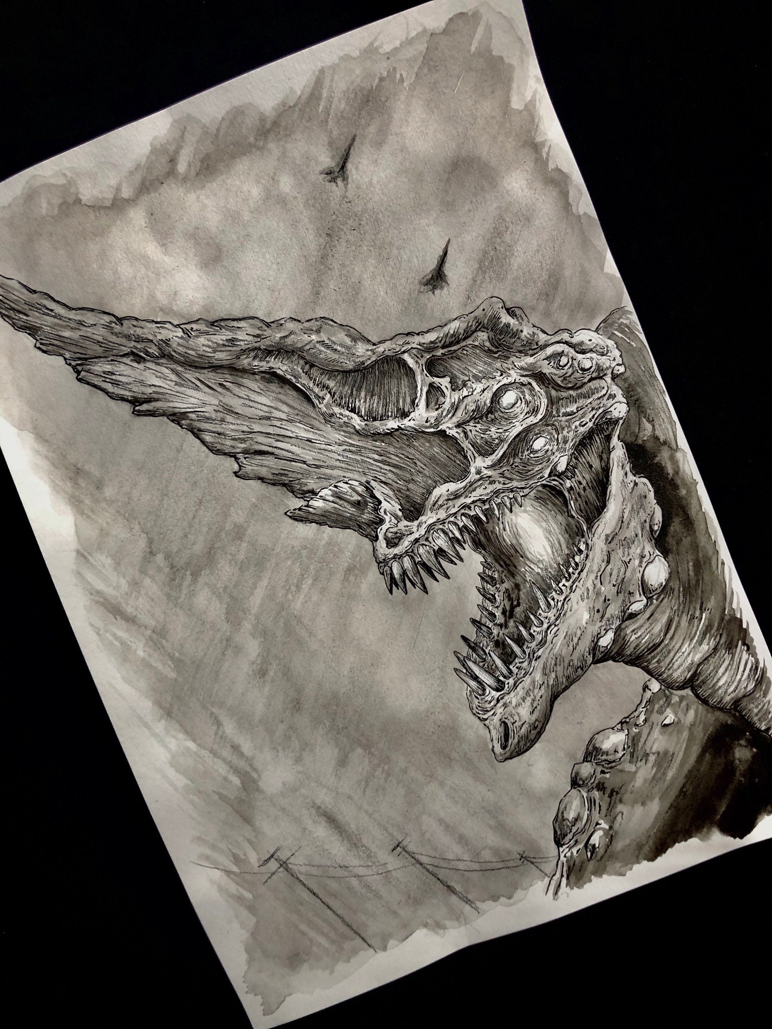 Knifehead Kaiju Drawing