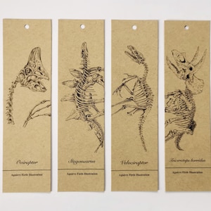 Dinosaur Fossil Handmade Bookmark Sets // Eco-friendly // Dinosaur ...