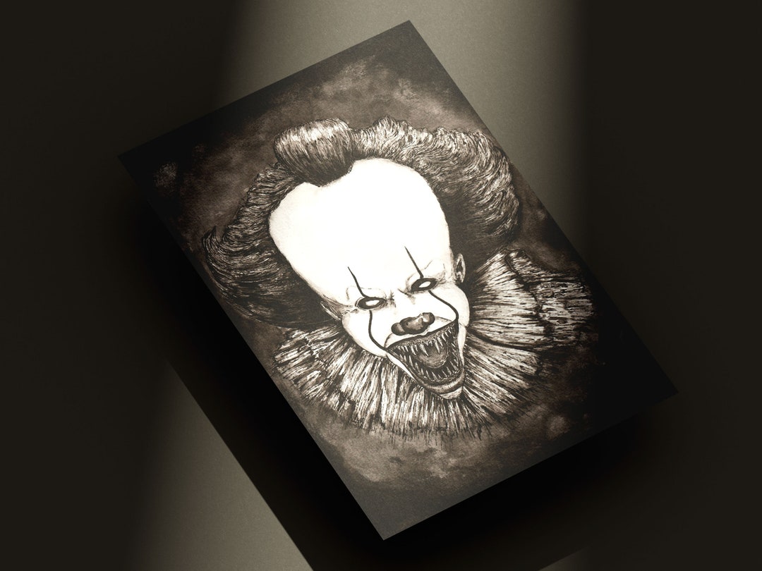 It the Clown Original Ink Illustration // Fine Art Paper - Etsy