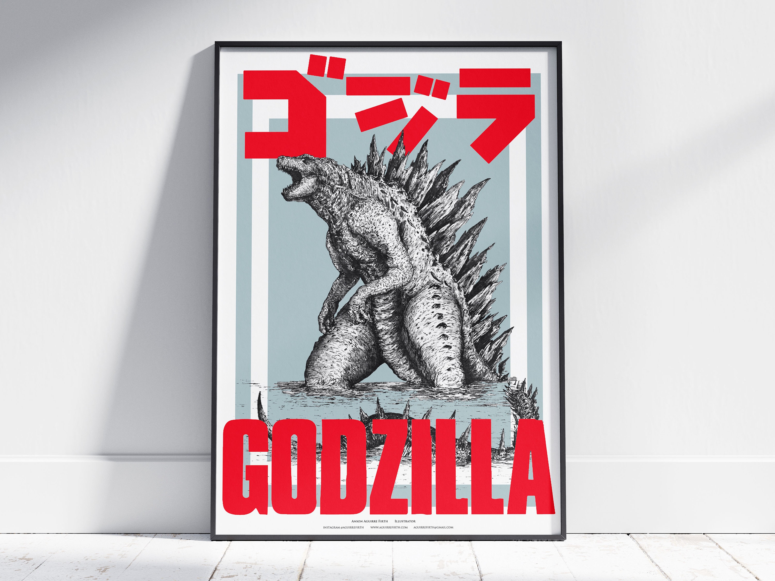 Retro Godzilla Art