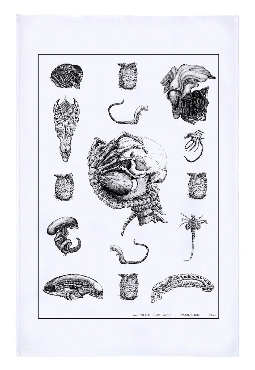 Alien Tea/kitchen Towel - Xenomorph Collection - Etsy