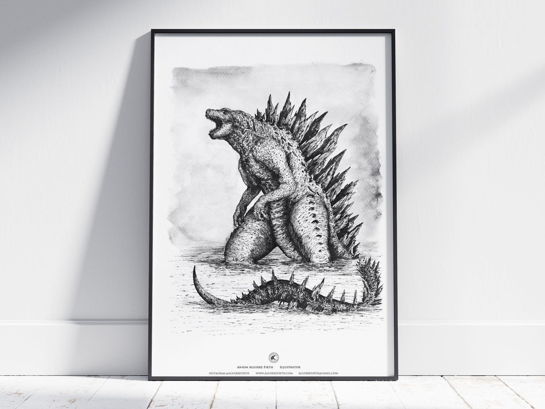 Godzilla Art Print - Etsy