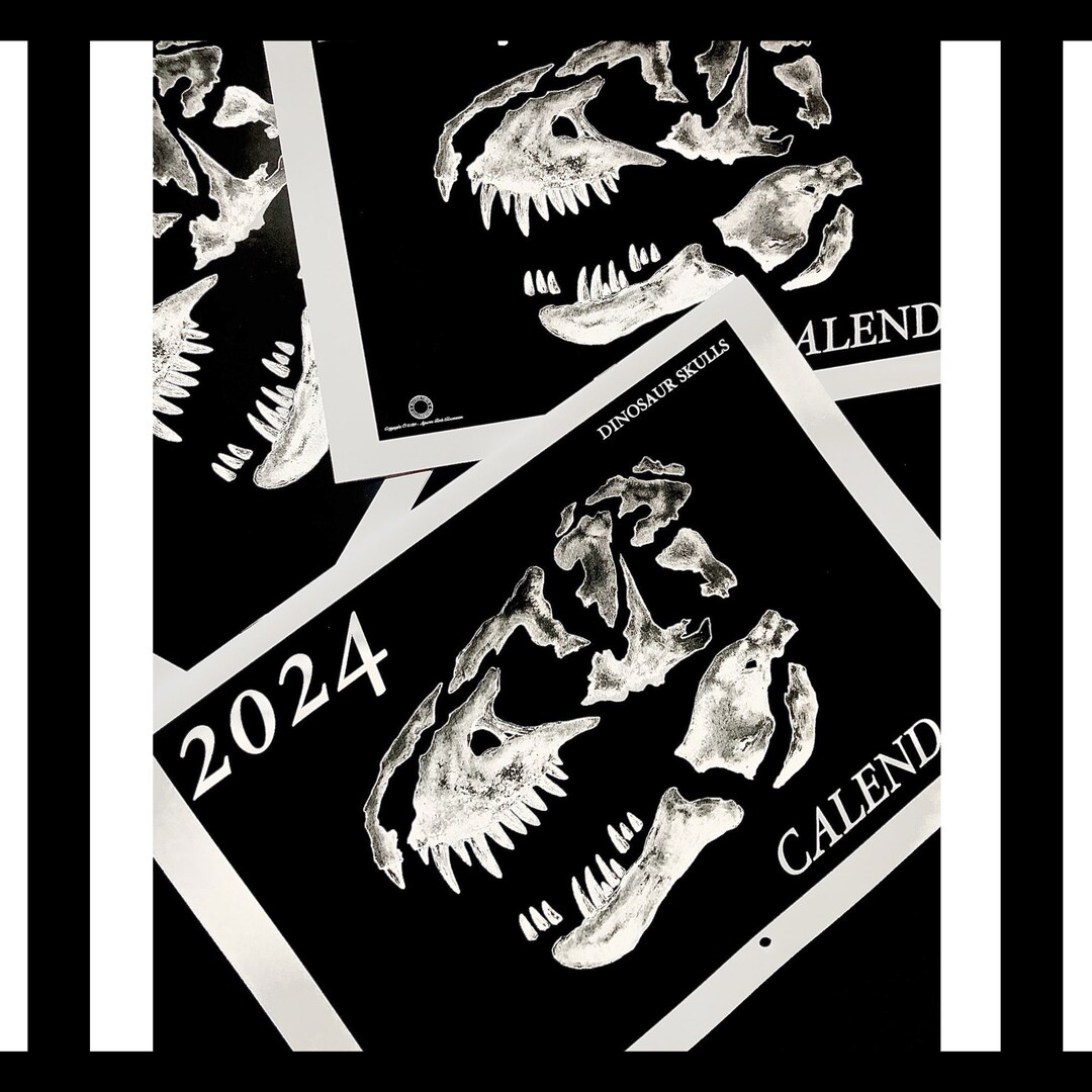 DINO CALENDAR 2024 // Dinosaur Skull Anatomy // Jurassic Park - Etsy