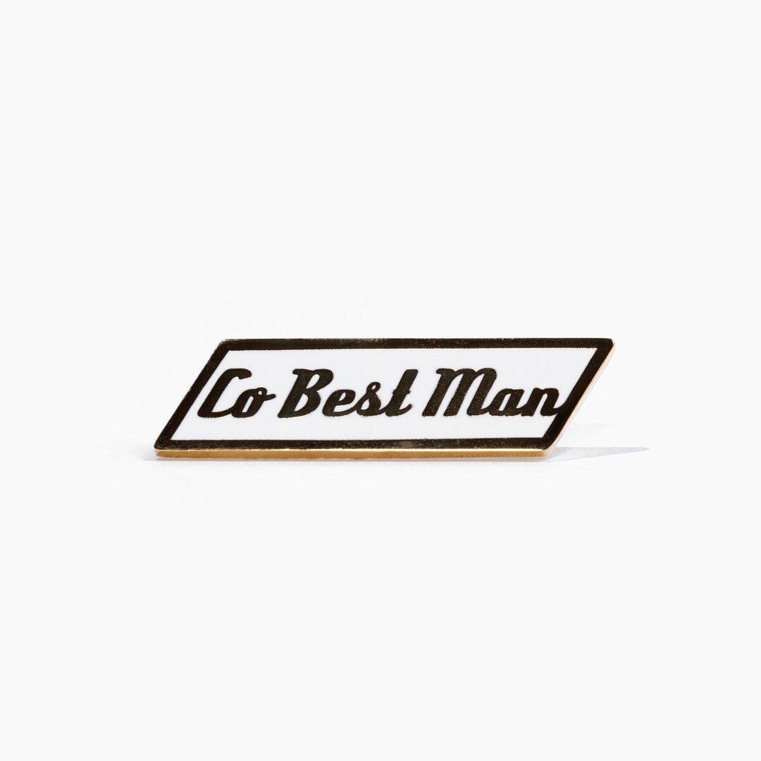 Co-best Man Lapel Pin - Gold & White Wedding Party Gift - Etsy