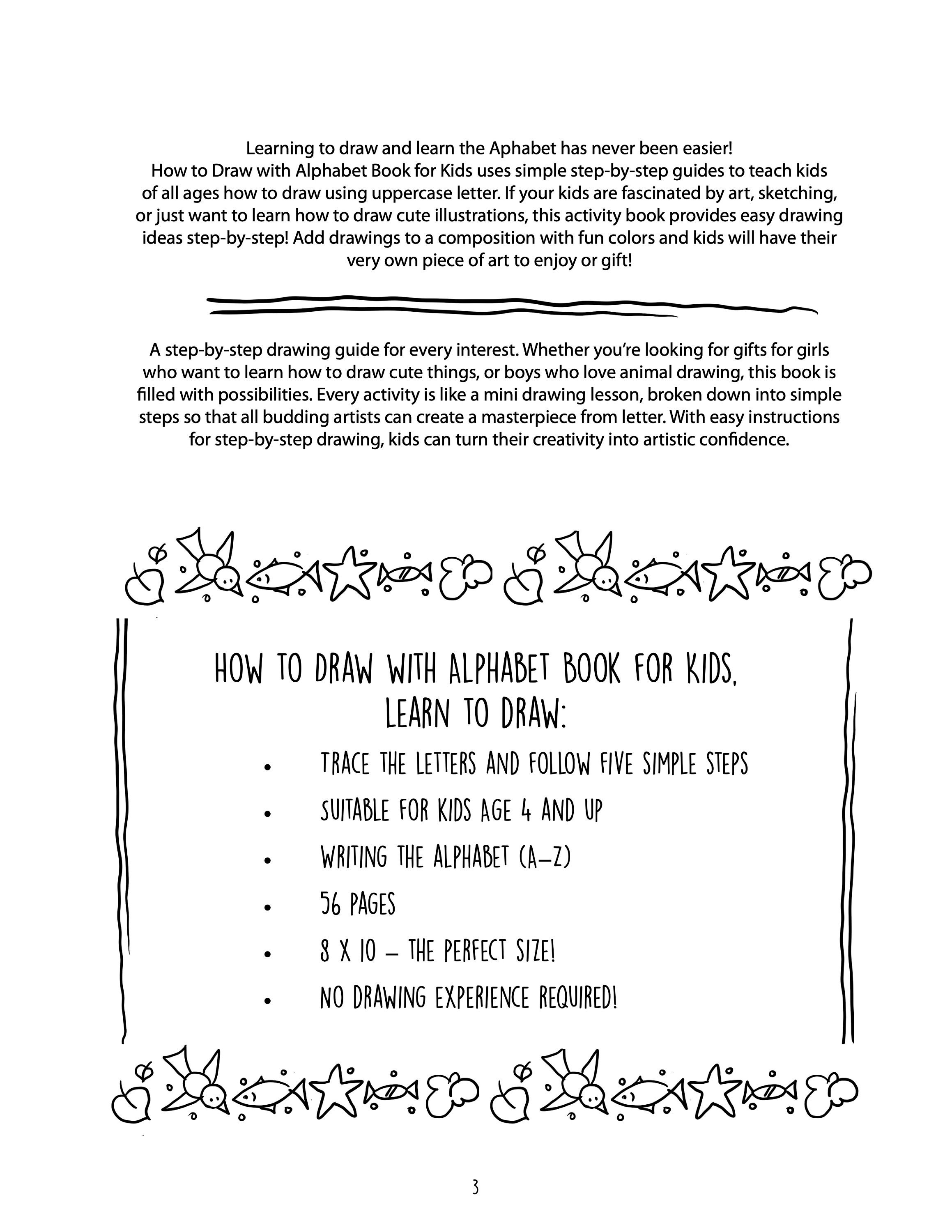 How to Draw With Alphabet Handwriting Book for Kids Educational Step-by ...