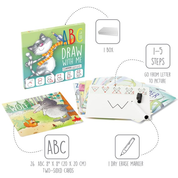 Drawing With Alphabet Learning Letter Tracing ABC Handwriting - Etsy