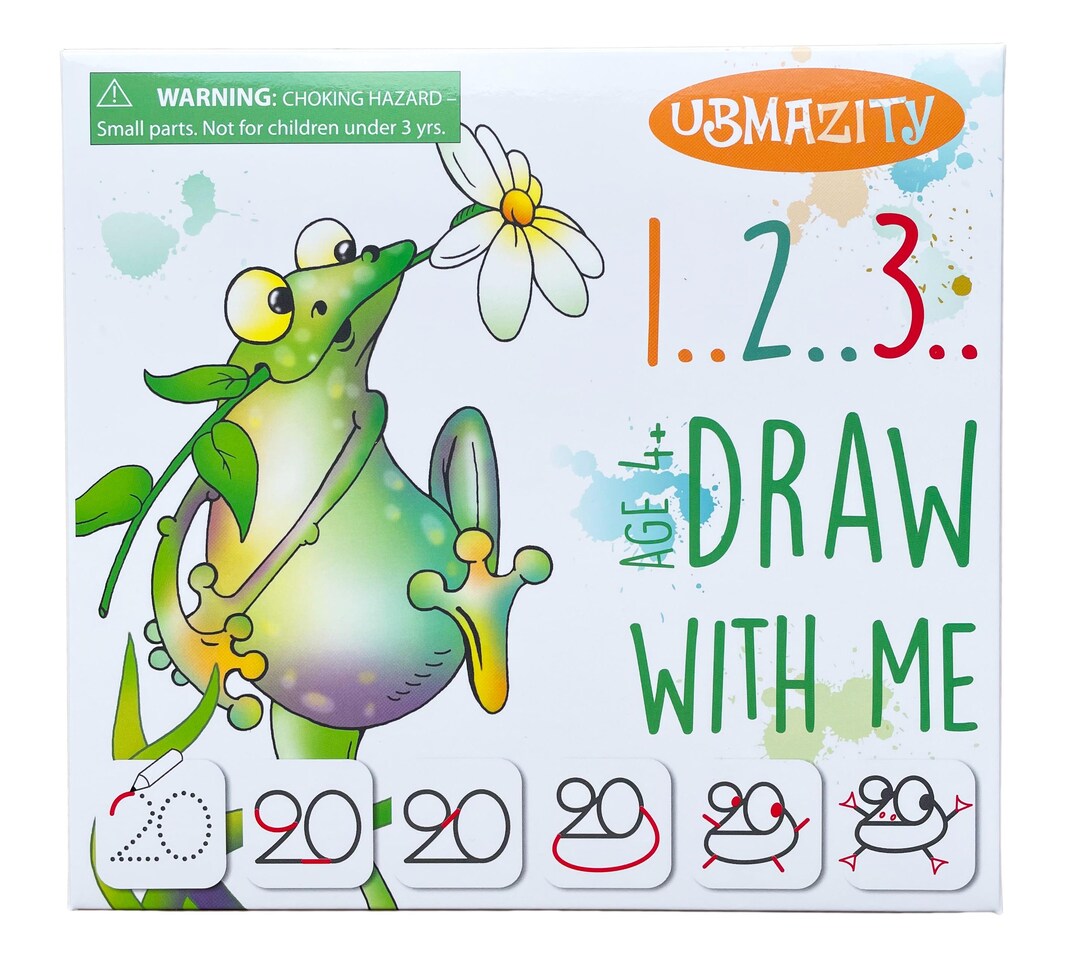 UBMAZITY Drawing Wipe Clean Cards Numbers 0-20 Learn How to Draw ...